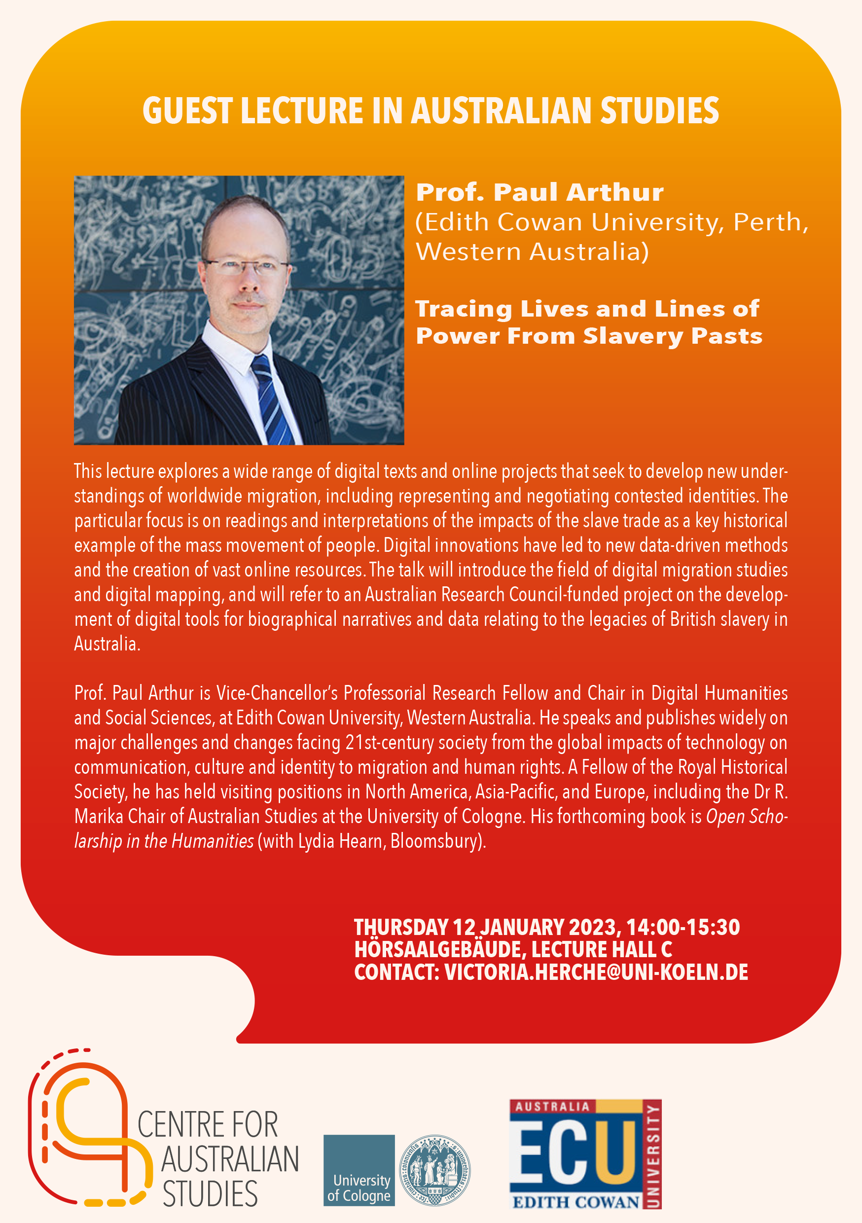 Gastvorlesung in den Australienstudien – Prof. Paul Arthur (ECU, Perth ...